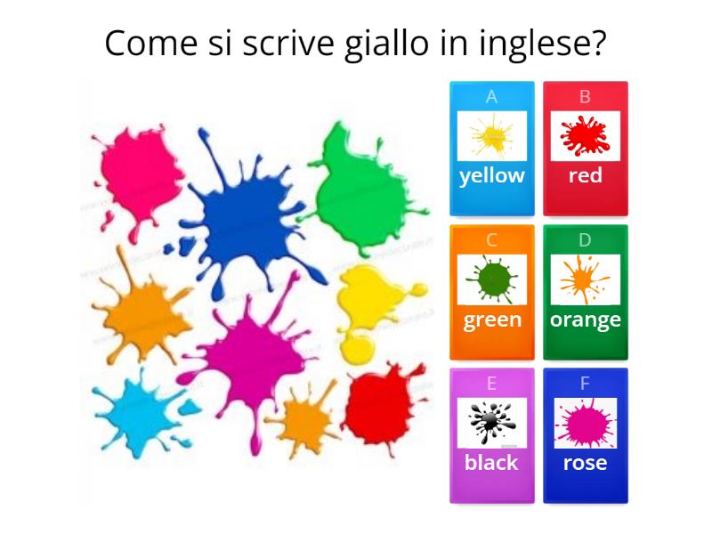 i nomi dei colori in inglese - Quiz
