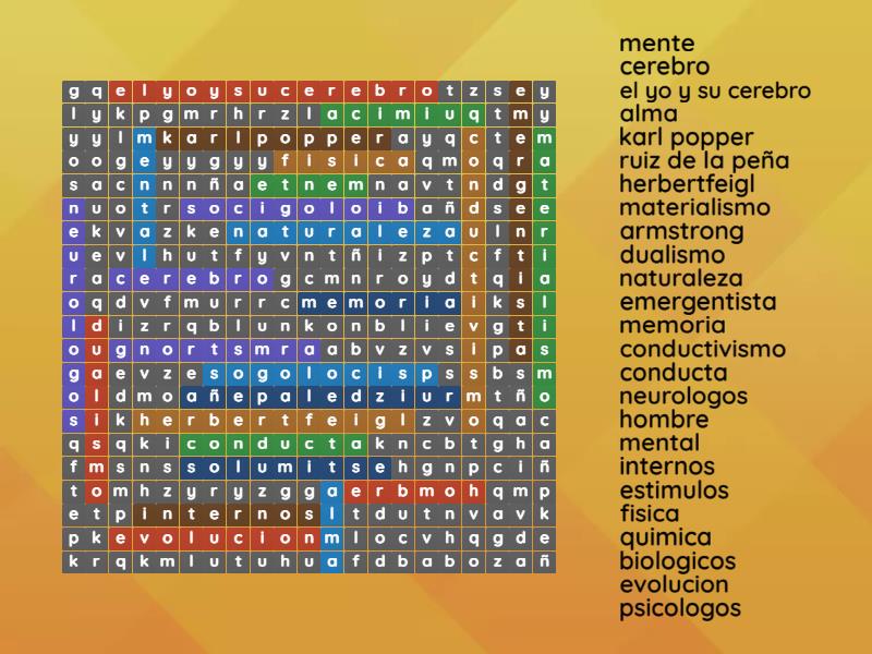 MENTE Y CEREBRO - Sopa de letras