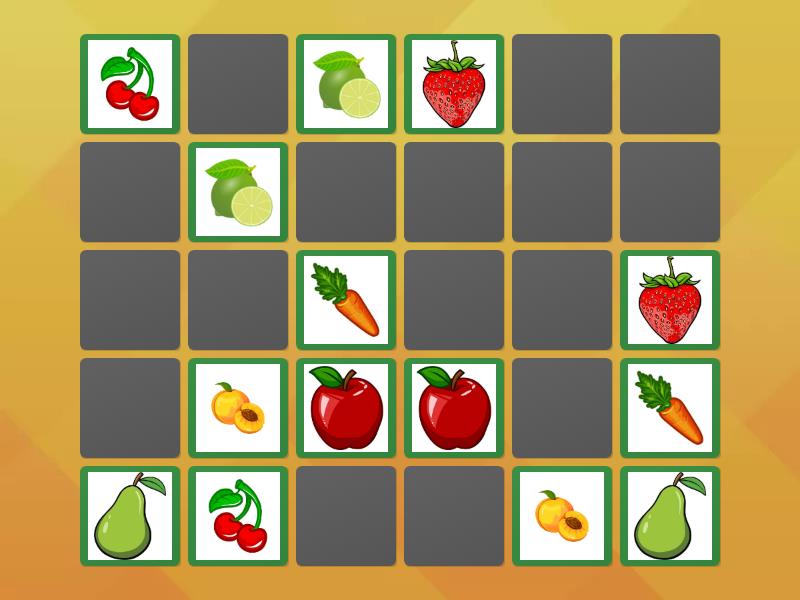 fruits and vegetables - Matching pairs