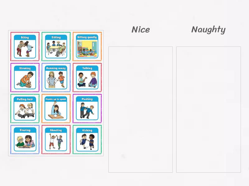 Kid's Box 3 Unit 1 Behaviour - Group sort