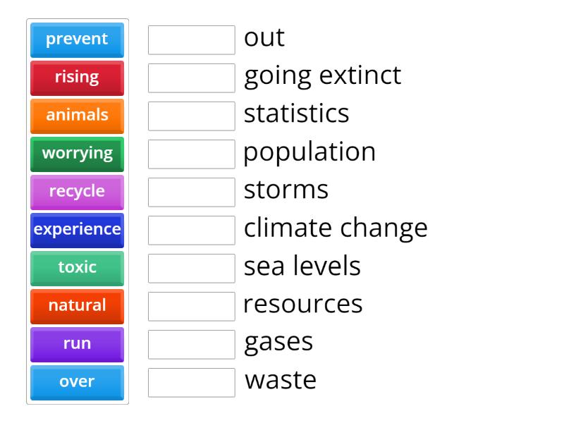 Environmental issues - Match up