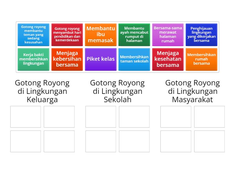 Contoh Gotong Royong - Group sort