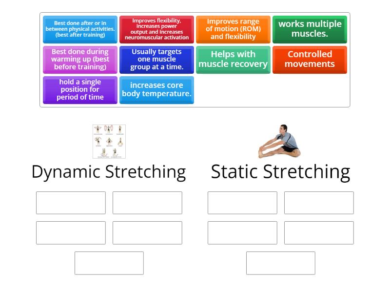 Dynamic Vs. Static Stretching - Group sort