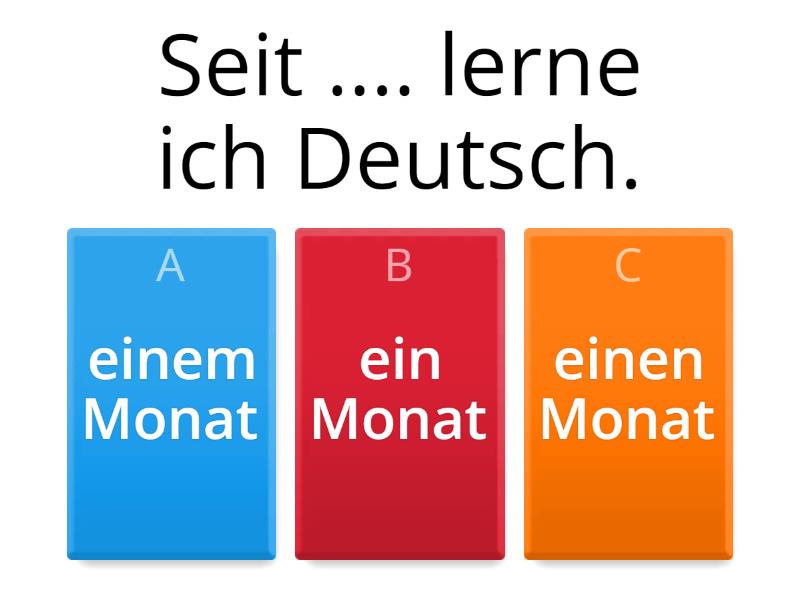 A2.2 K12S2 Temporale Präpositionen: seit/vor/zu - Quiz