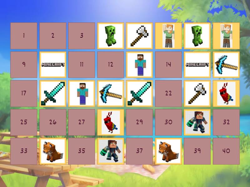 Minecraft Memória - Combine os pares