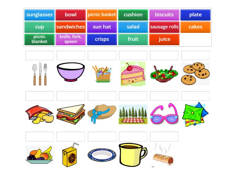 Picnic vocabulary - Match up