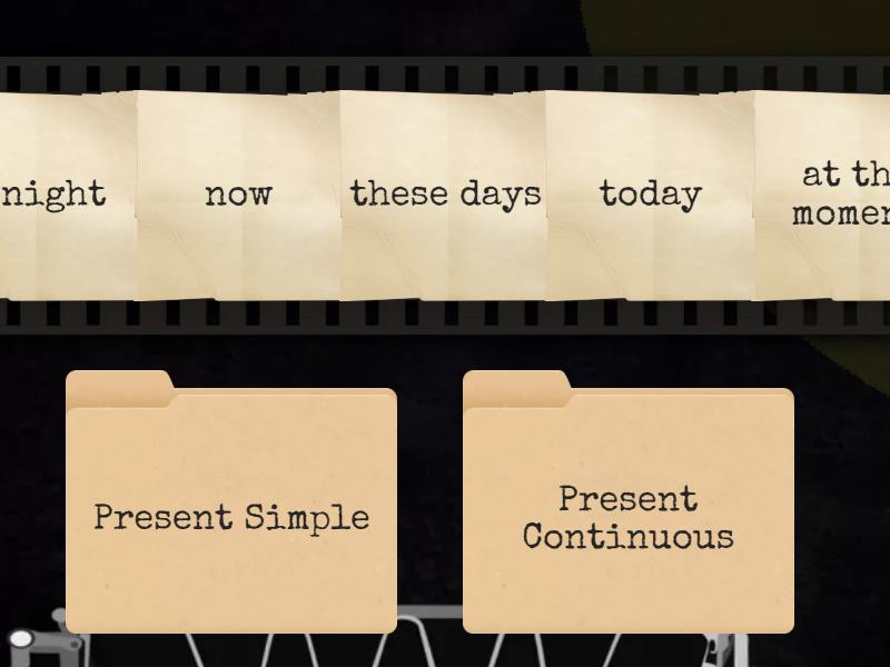 Present Simple | present continuous markers - Speed sorting