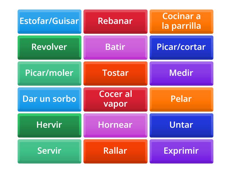 Food verbs - Flip tiles