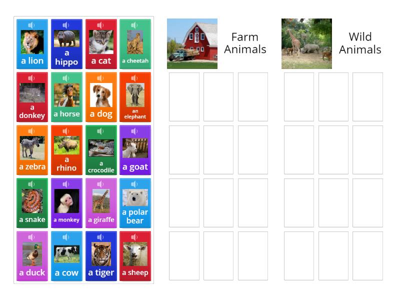 Farm/Wild Animals - Group sort