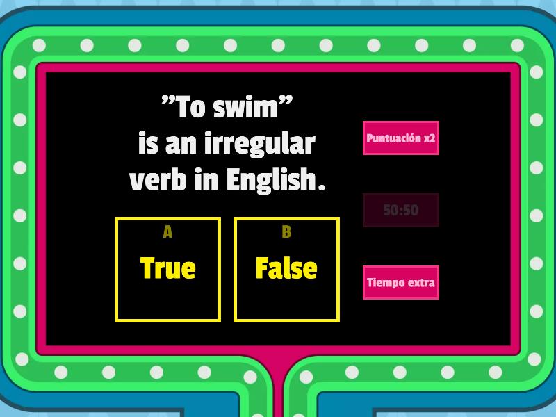 "English Verbs: True or False" - Gameshow quiz