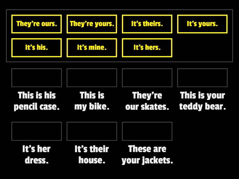 Power Up 2 Part 3 Possesive pronouns - Match up