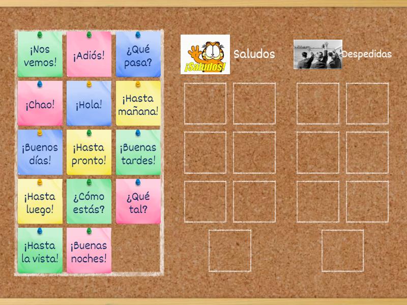 Saludos y Despedidas - Classificação em grupos