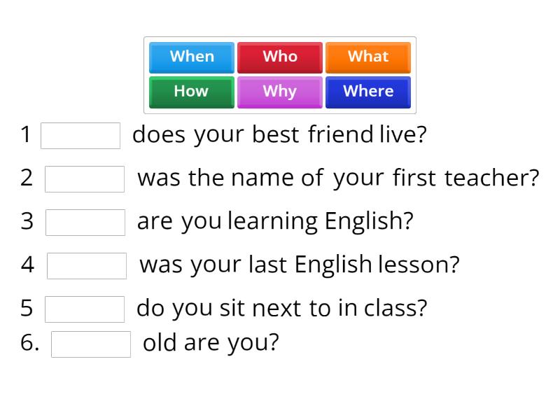 Wh-questions - Completa la oración