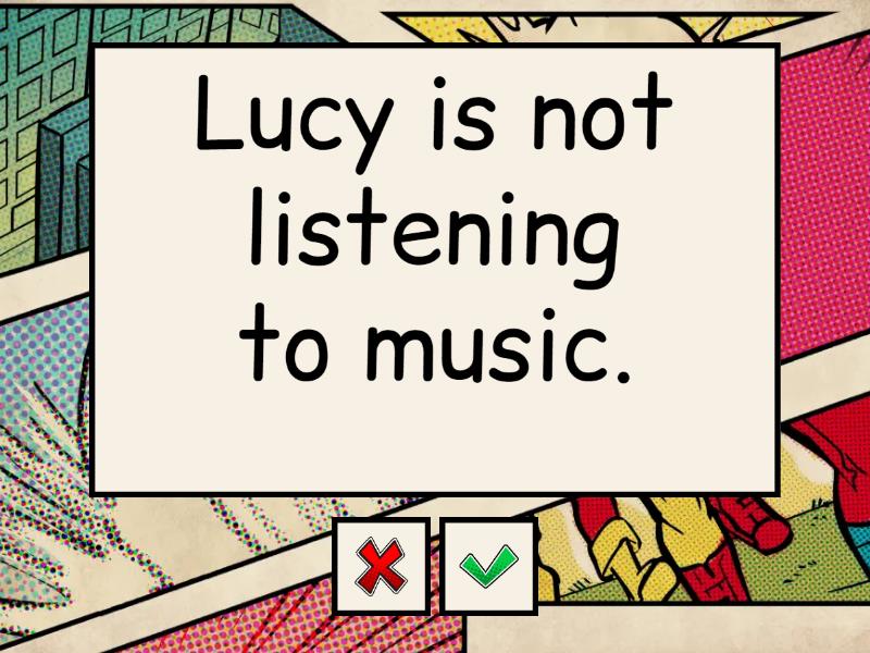 Unit 4. Present Continuous (Correct/Incorrect) - Flash cards