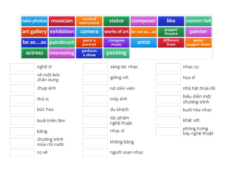 English 7 Unit 4 - Match up