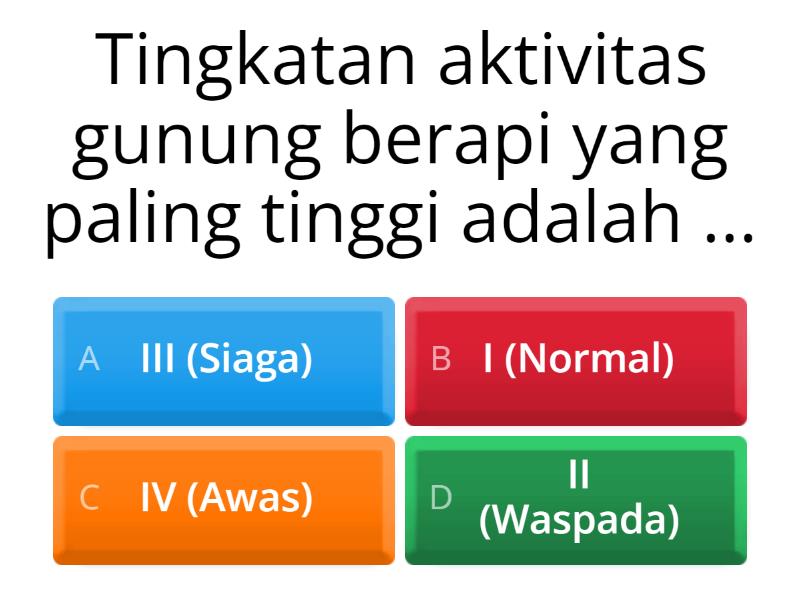 Kuis Gunung Berapi - Quiz