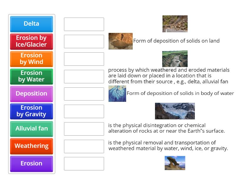 Erosion (& Weathering) - Match up