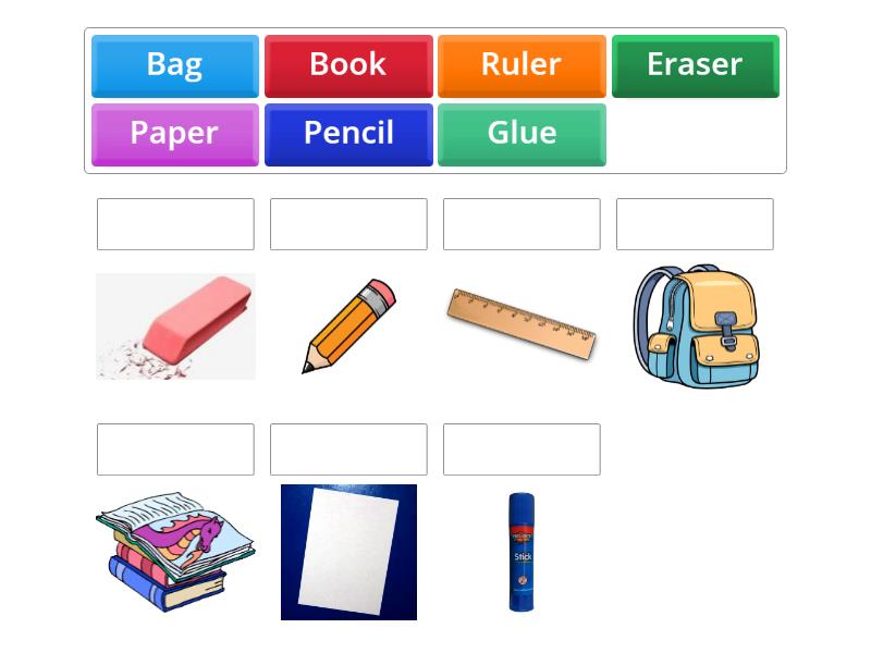 Une el objeto con su nombre en inglés - Match up