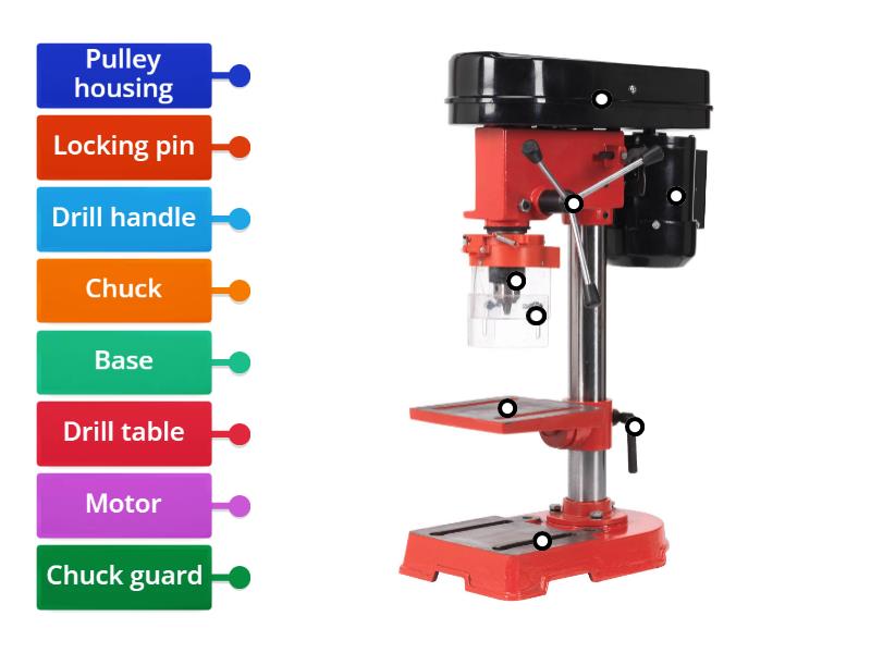 Bench drill - Labelled diagram