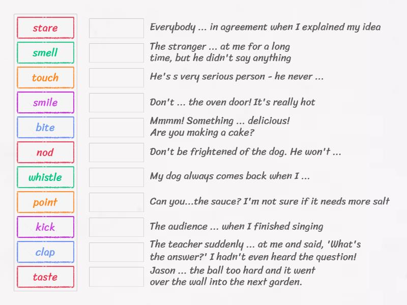 EF Inter 6B (verbs related to body) - Match up