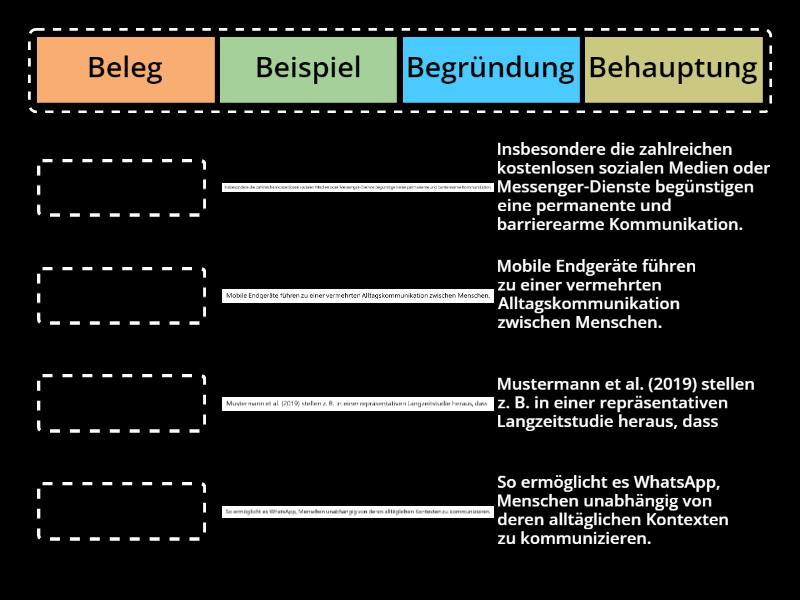 Aufbau eines Arguments - Match up
