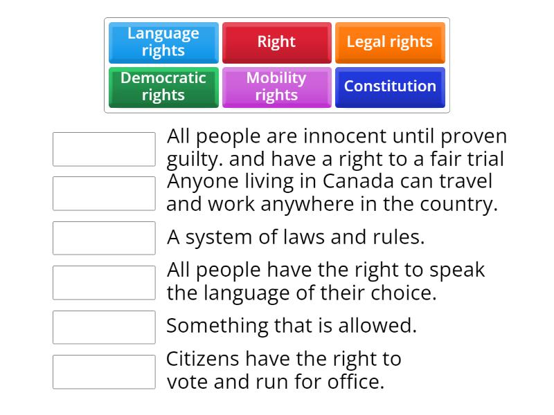 Citizenship Rights - Match up