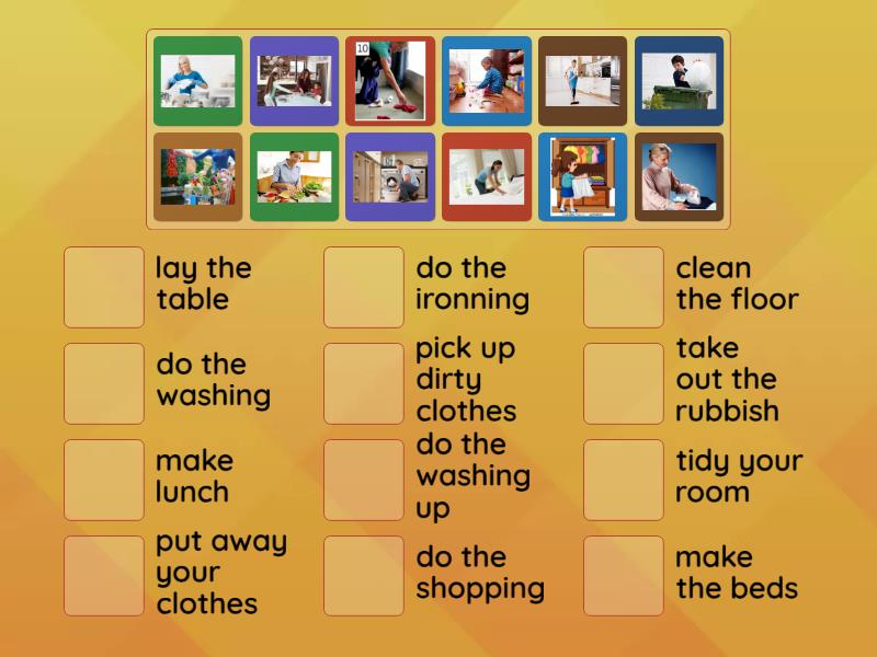 housework pre-intermediate - Match up