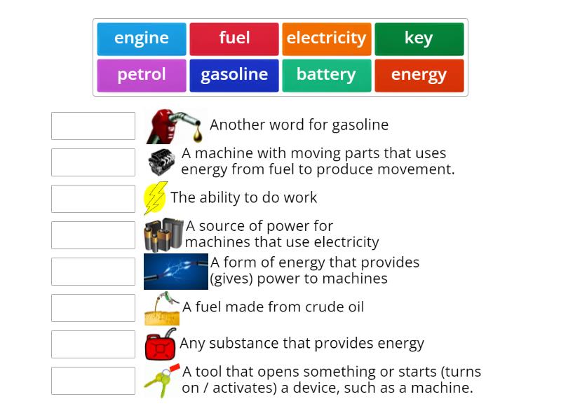4I3 - Science - Unit 8 Energy - W4T4 - Match up