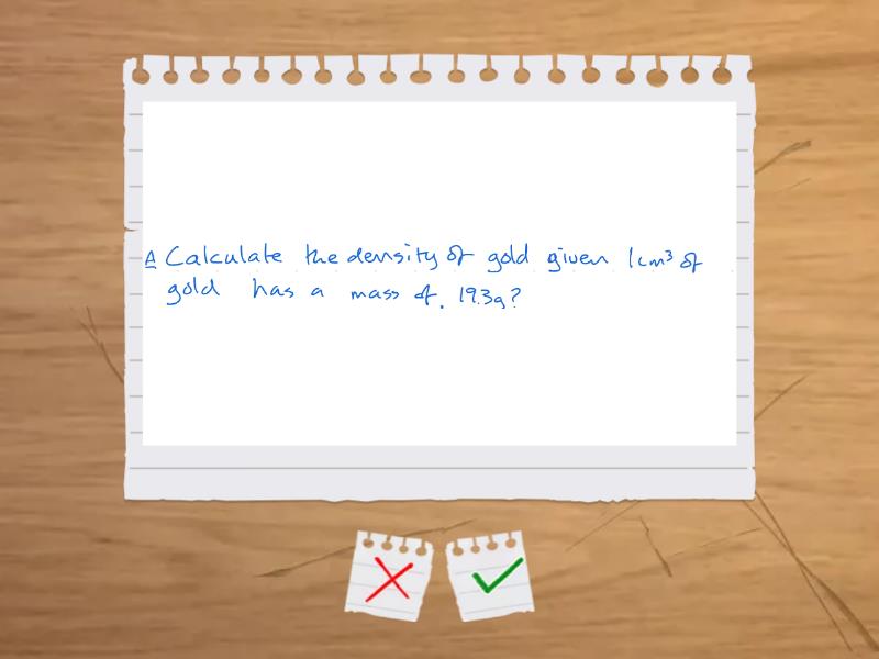 Density calculations - Flash cards