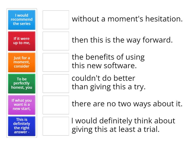 SpeakOutC1-C2 Unit 5C Grammar Bank Exercise 1 - Match up
