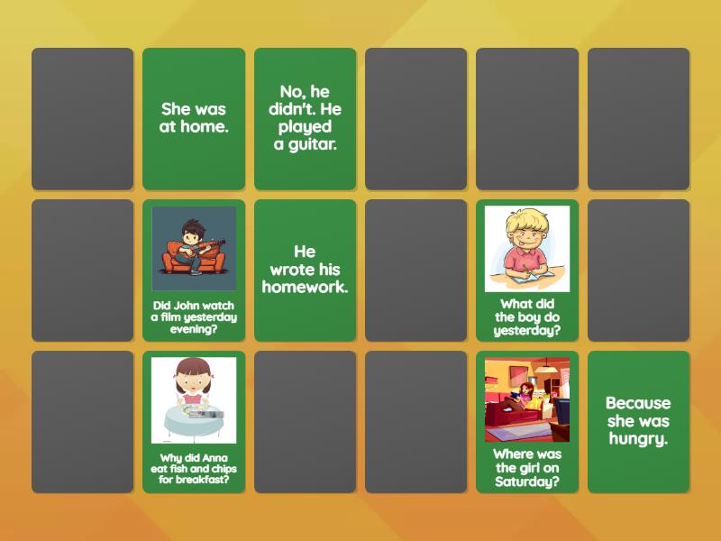 EF A2, 2A Past simple (match the pairs) - Matching pairs
