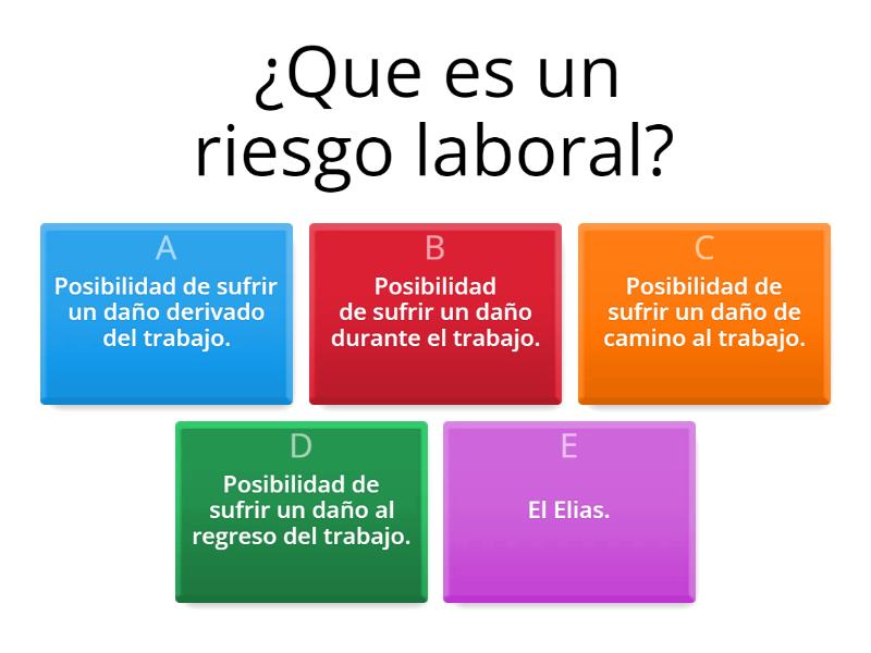 El treball i la salut/Factors de risc laboral. - Викторина