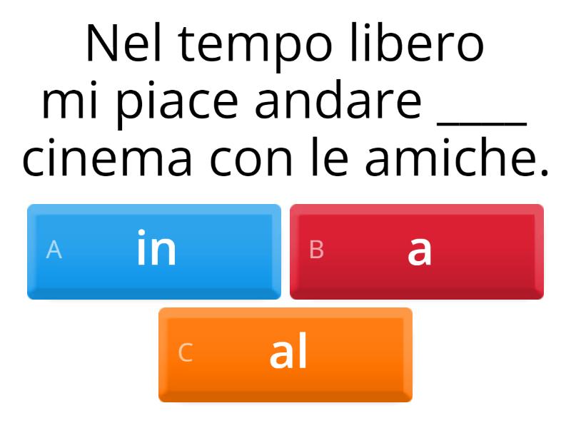 le preposizioni con andare - Quiz
