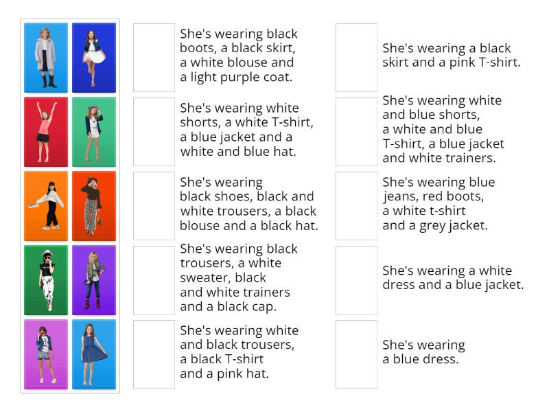 clothes describe girls - Match up
