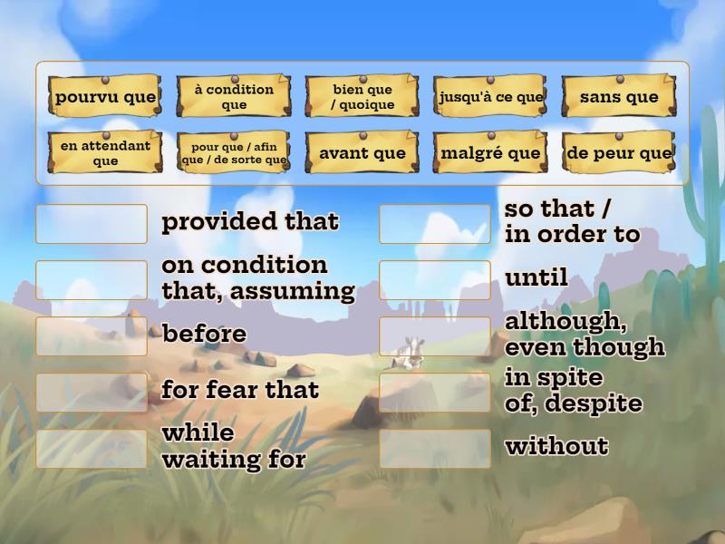 les conjonctions avec le subjonctif - Match up