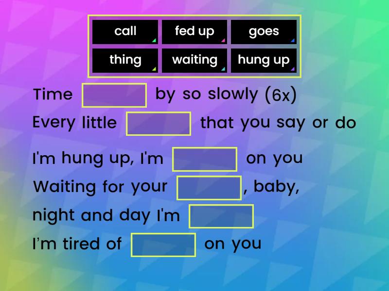Madonna - Hung Up - Complete the sentence