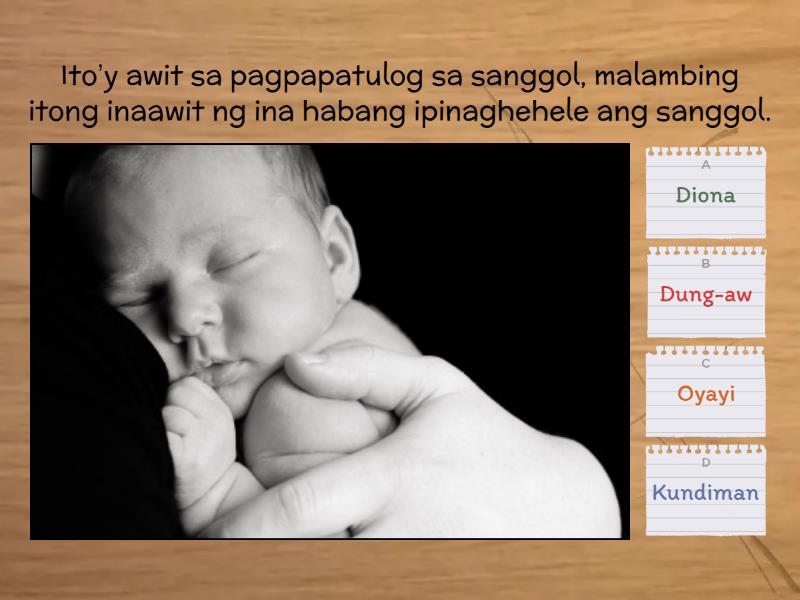 “LARAWAN KO SAGOT MO, ANONG URI NG KANTAHING-BAYAN AKO?” Panuto: Piliin ...