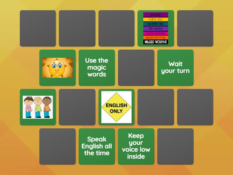 Classroom Rules - Matching pairs