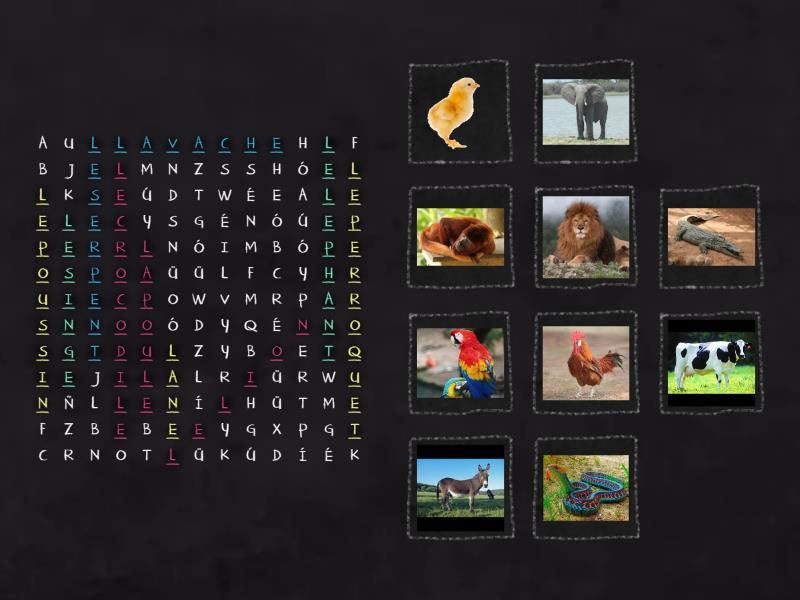 les animaux - Wordsearch