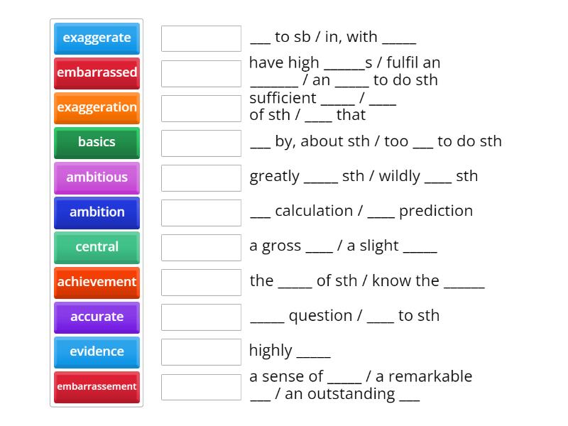 Out Int Unit1 p. 10-11 Collocations 1 - Match up