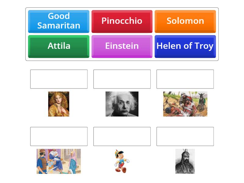 EXERCISE 1: Match the names of individuals to their pictures. - Match up