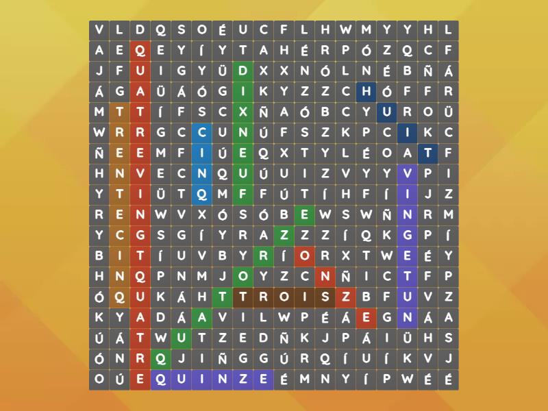LES NOMBRES - Wordsearch