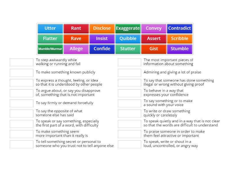 Correct the definition - Match up