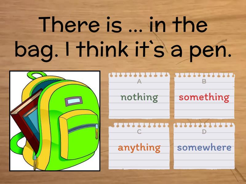 Indefenite pronouns ( someone/anyone/no one) - Quiz