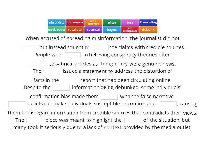 Fake news - Complete the sentence