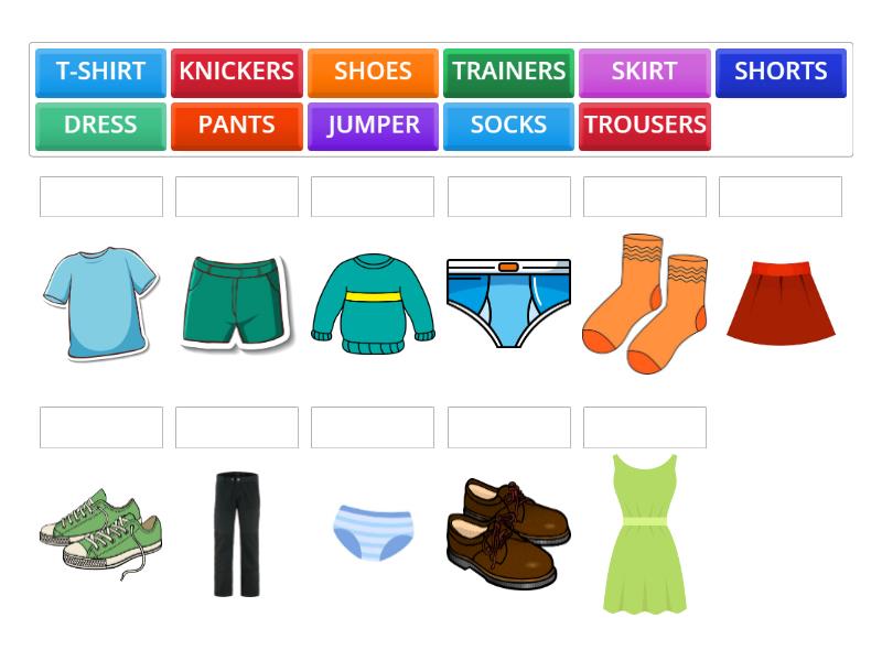 CLOTHES BASIC VOCABULARY - Match up