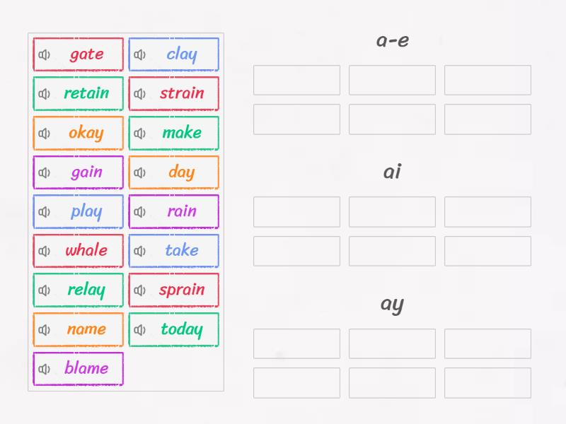 Long A Sort - Group sort