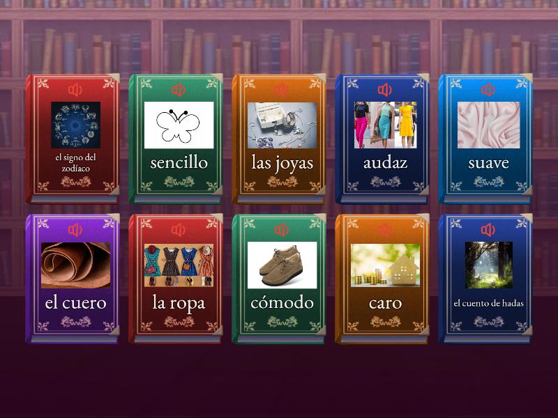 Ropa adjetivos y sustantivos relacionados - Flip tiles
