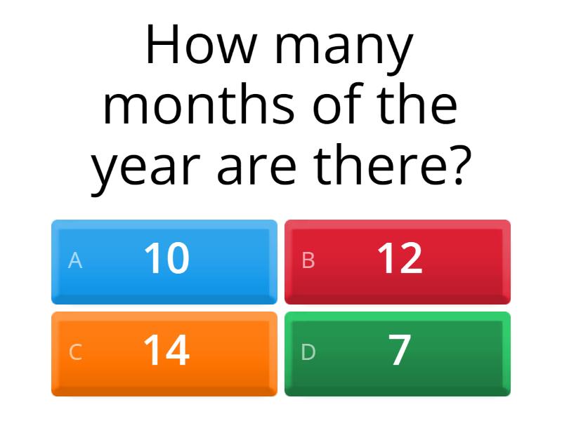 Months of the year - Quiz
