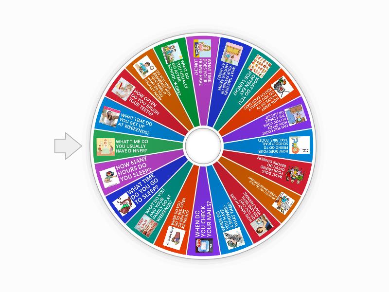 DAILY ROUTINES SPEAKING - Spin the wheel